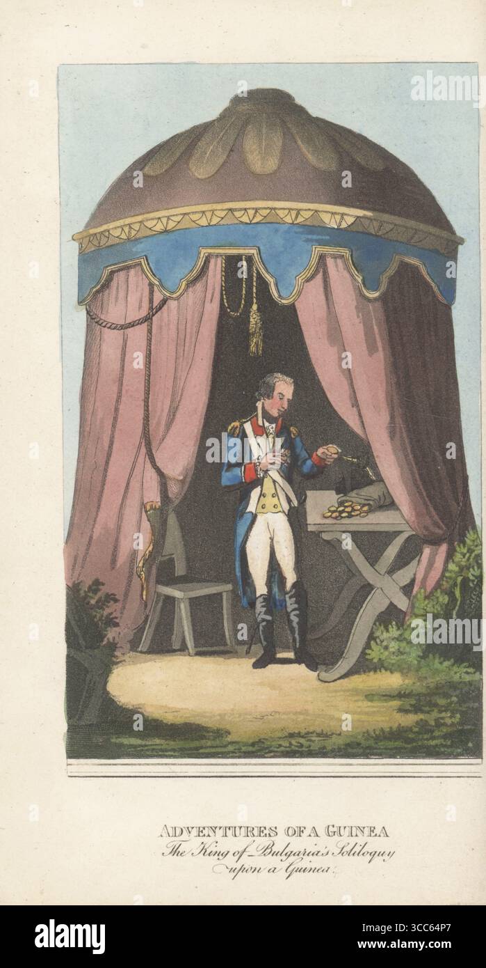 The King of Bulgaria in his military tent, 18th century. King in ...