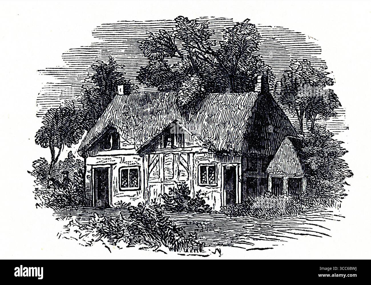 Black and white timber framed cottage Cut Out Stock Images & Pictures ...