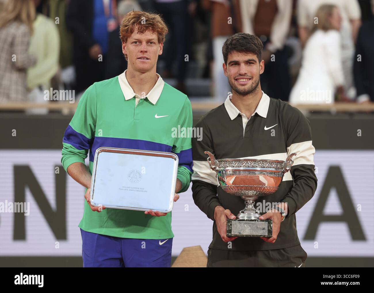 French Open 2025 Champion Carlos Alcaraz and runner up Jannik Sinner ...