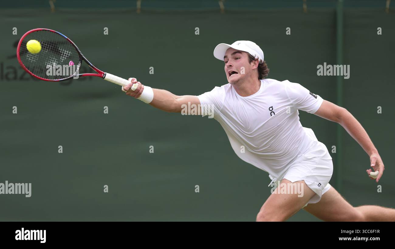 Brazilian tennis player Joao Fonseca (BRA) in action at the 2025 ...