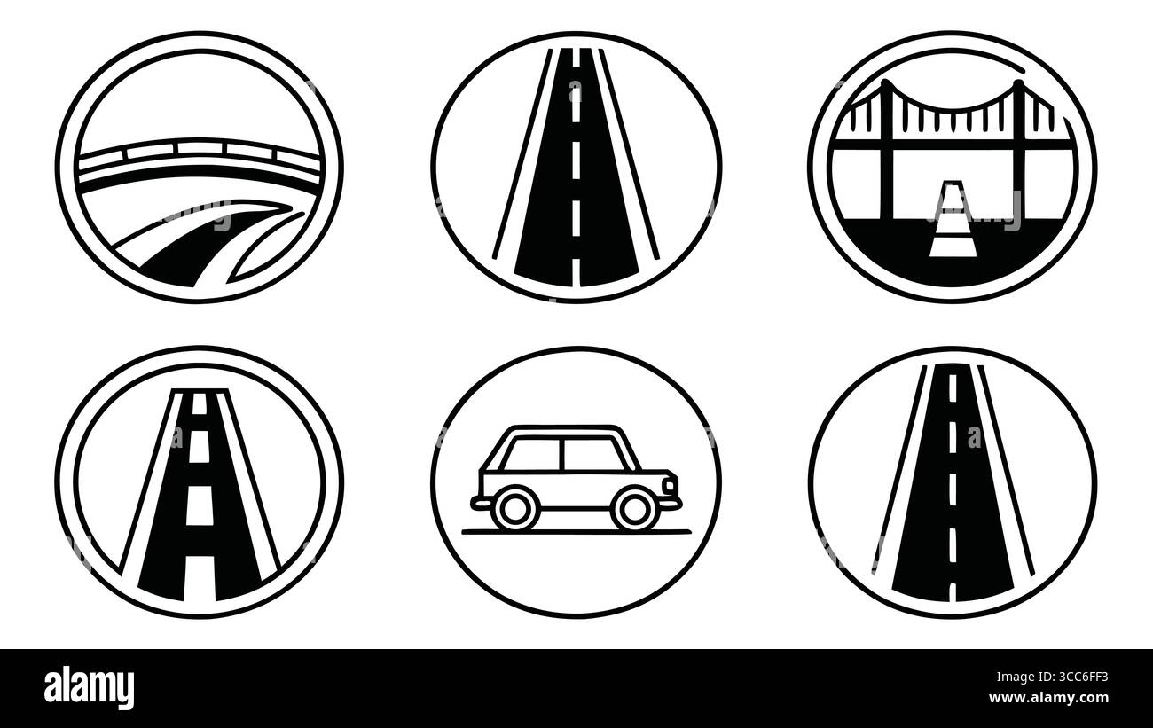 illustrations of various traffic and road signs including stop traffic ...