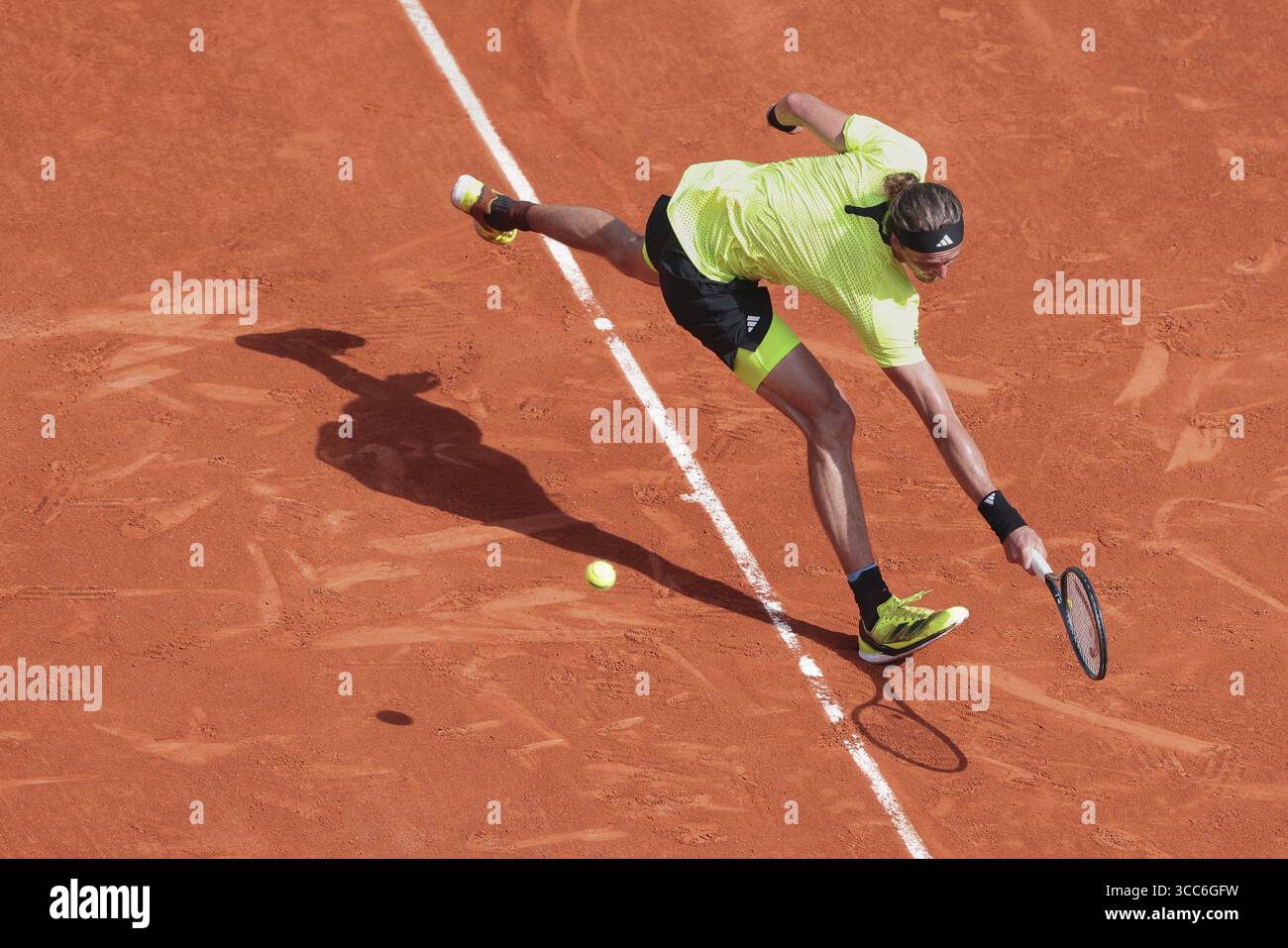 German player Alexander Zverev in action at the French Open 2025, Roland Garros, Paris, France ...