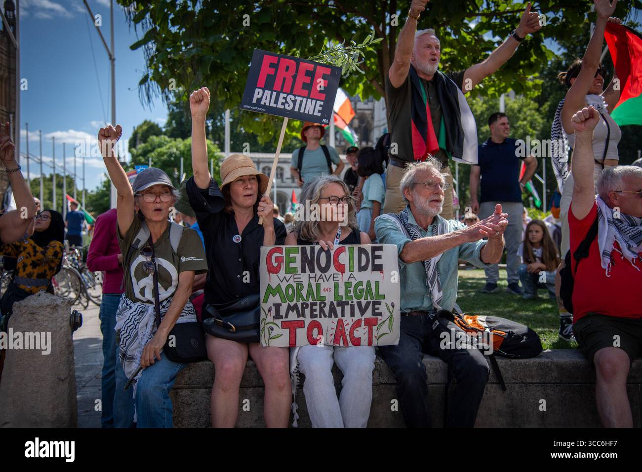 Protestors rally with flags and placards at Parliament Square during ...