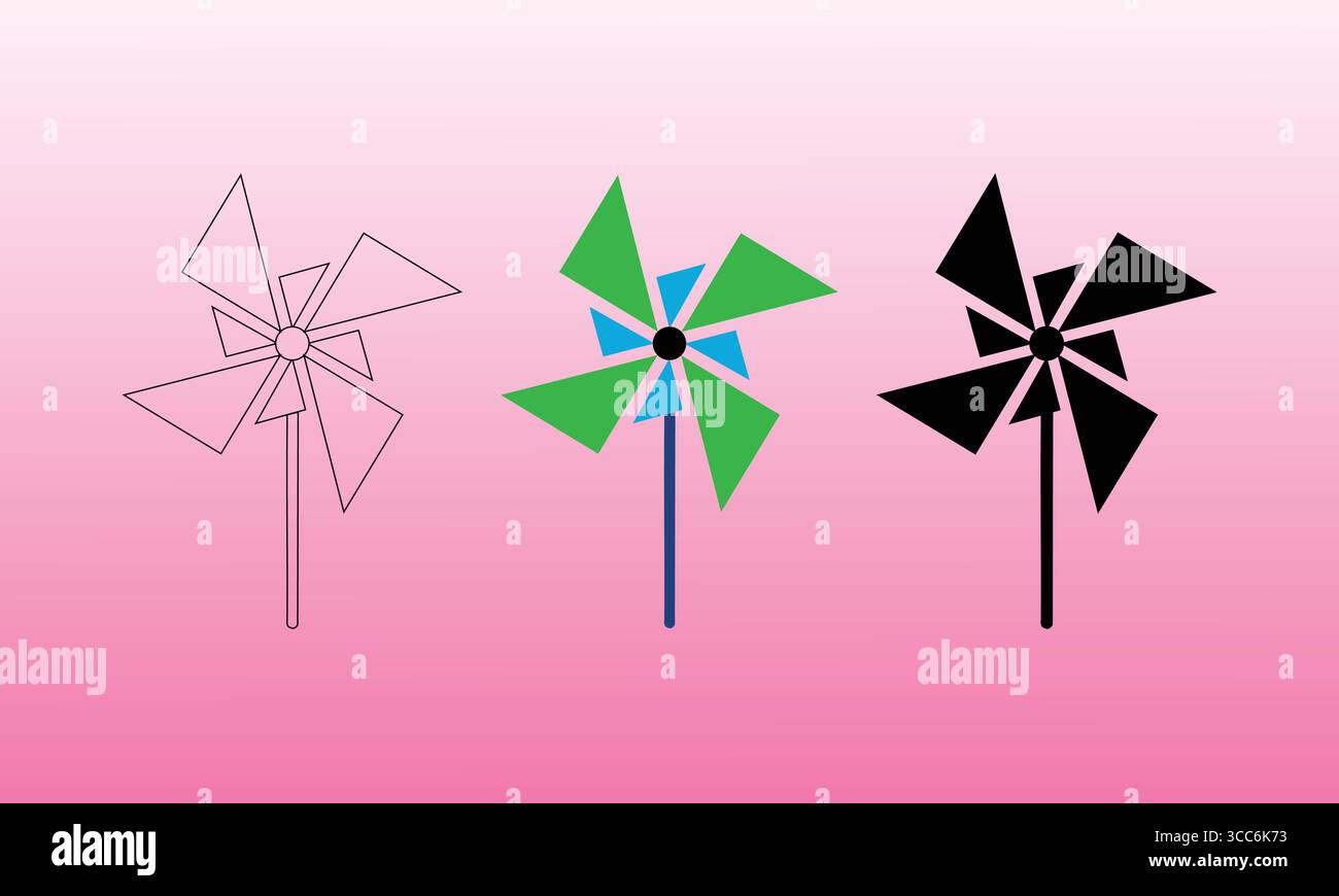 Windmill on a stick Stock Vector Images - Alamy