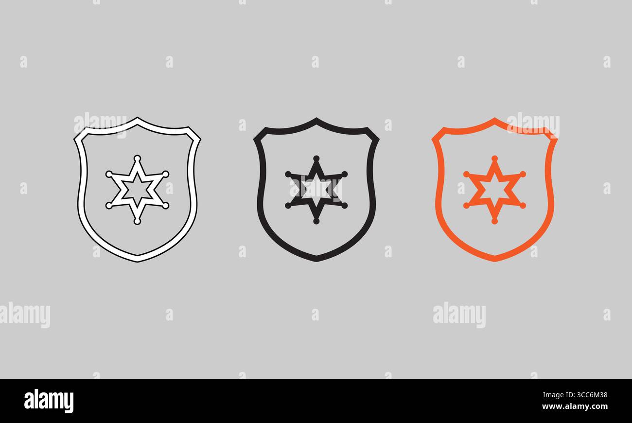Justice star icon outline hi-res stock photography and images - Alamy