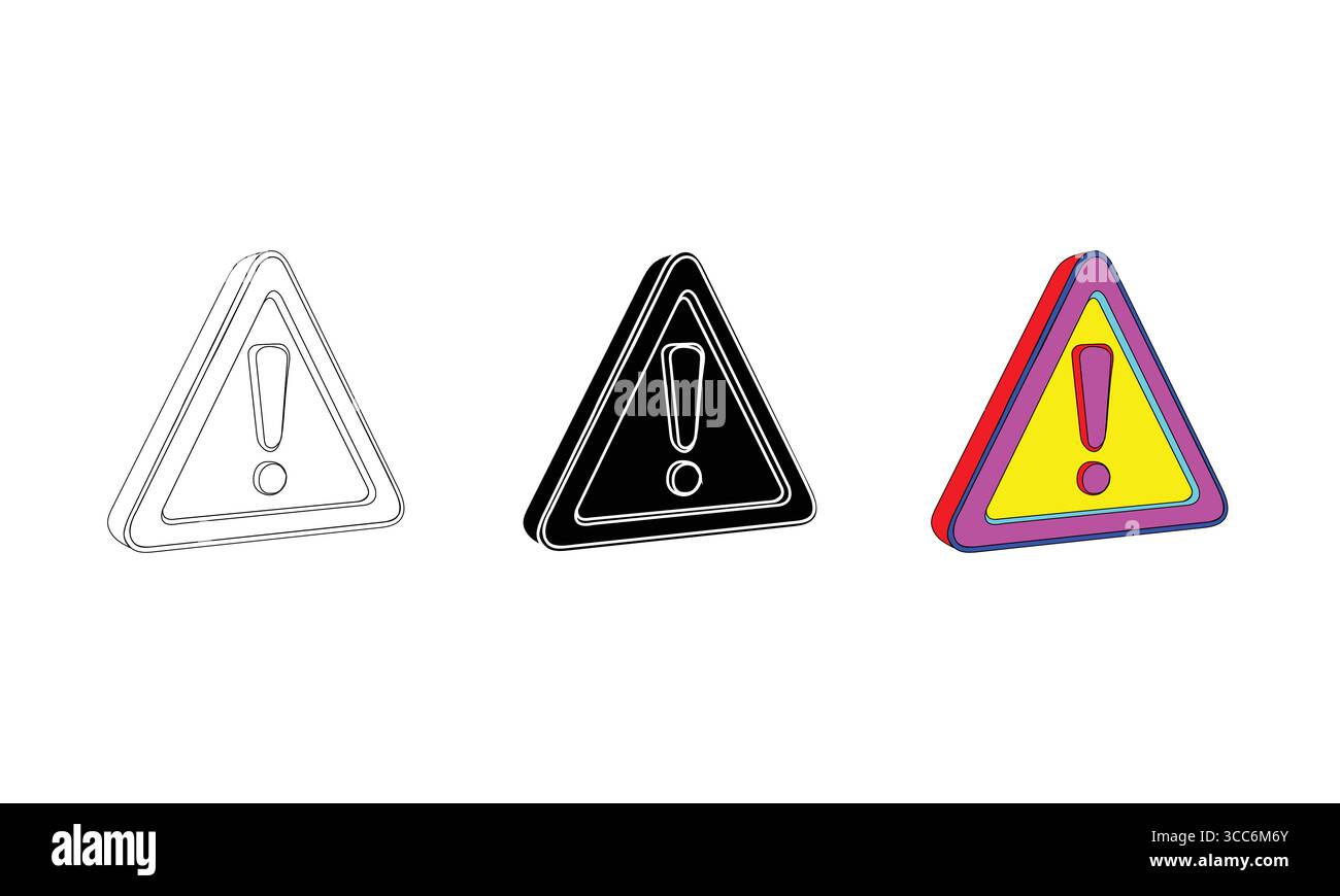 Warning icon styles Stock Vector Images - Alamy
