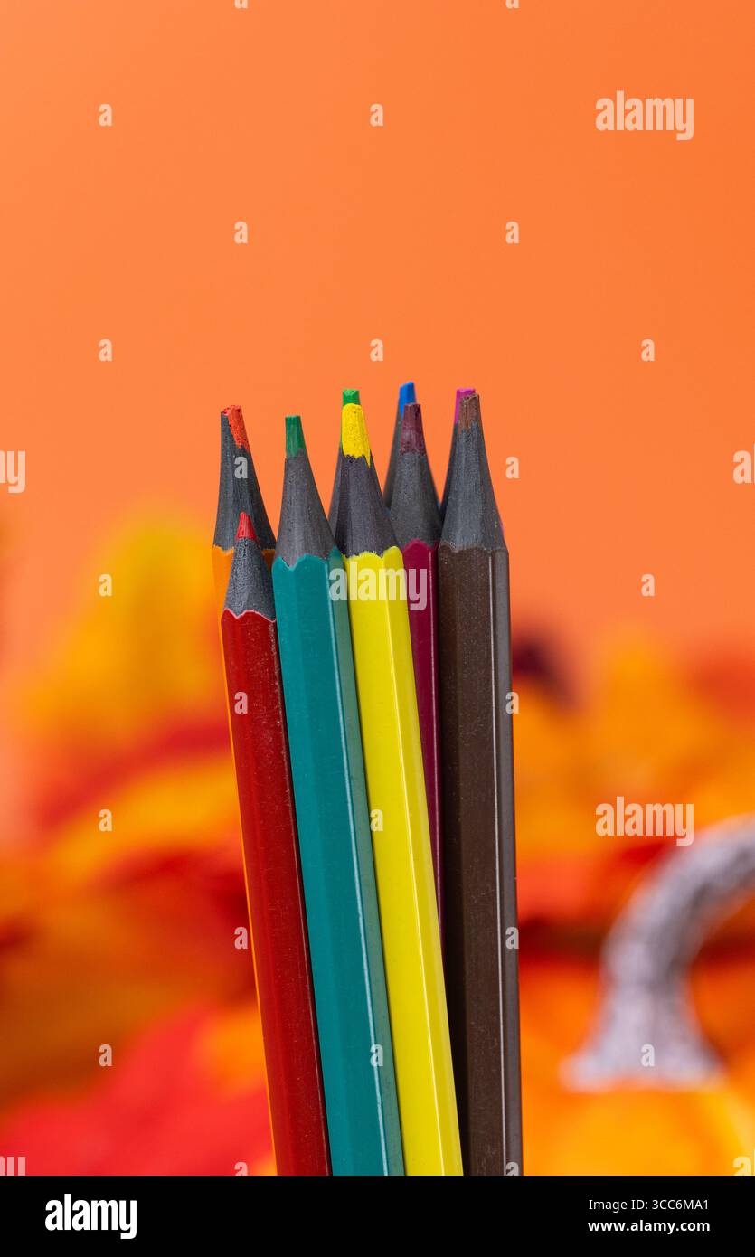 Video colored pencils on autumn hi-res stock photography and images - Alamy
