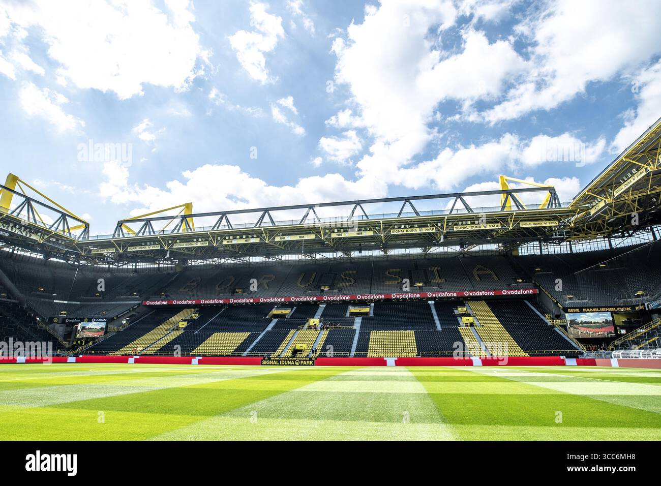 DORTMUND - Overview of Signal Iduna Park stadium during a friendly ...