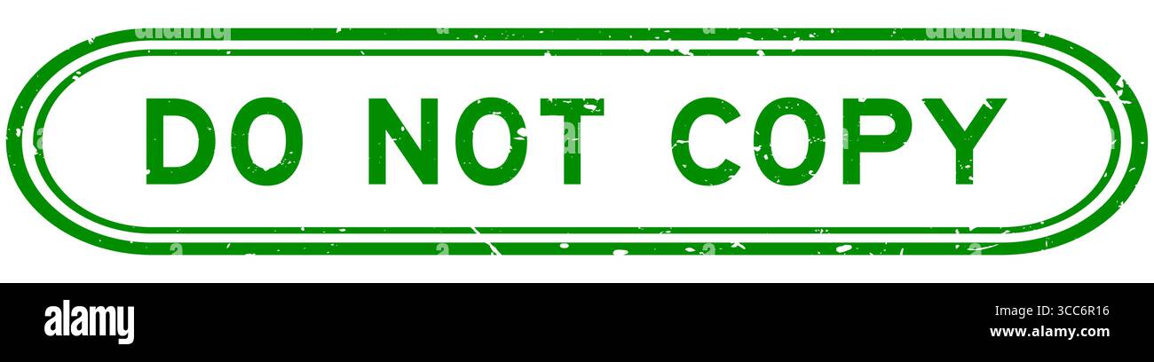 Grunge green do not copy word rubber seal stamp on white background ...