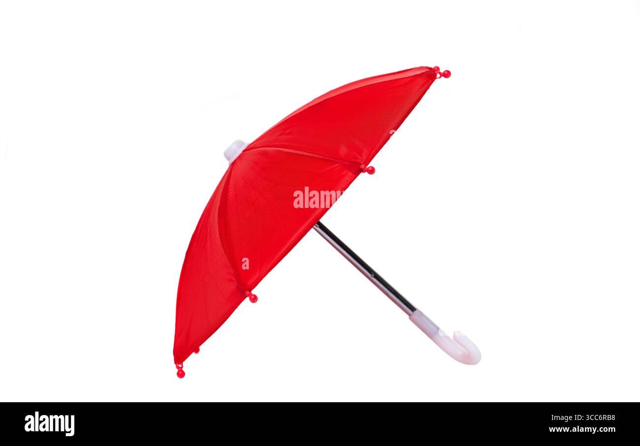 red umbrella isolated on white background Stock Photo - Alamy