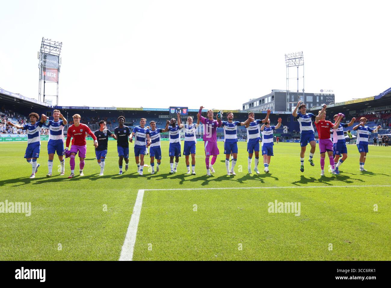 Pec zwolle players celebrating the 1 0 hi-res stock photography and ...
