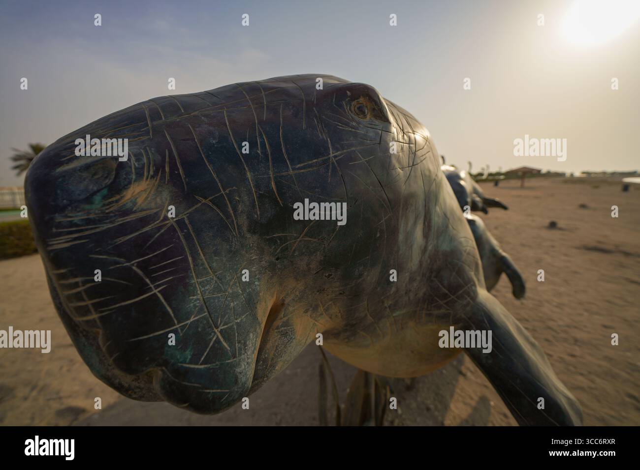 The "Dugong Family" sculpture in Qatar, created by Iraqi sculptor Ahmed ...
