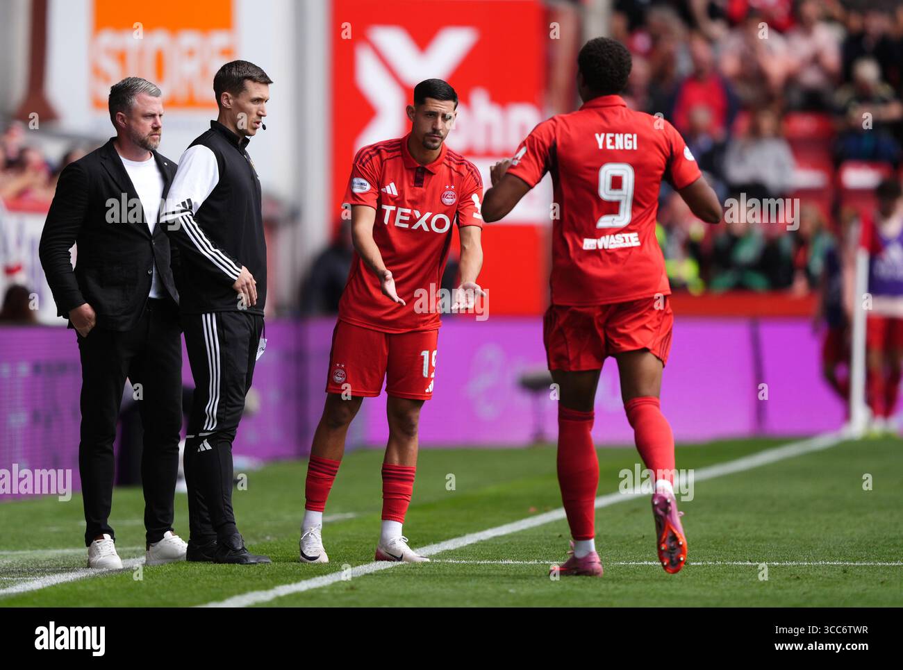 Aberdeen's Ester Sokler replaces team-mate Kusini Yengi during the ...