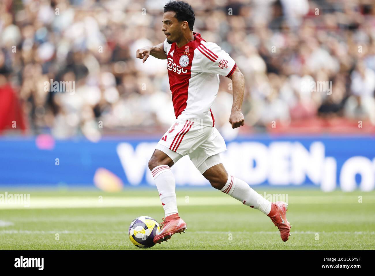 AMSTERDAM - Owen Wijndal of Ajax during the Dutch Eredivisie match ...