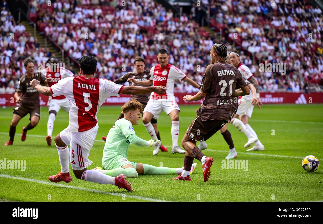 AMSTERDAM - Save by Telstar goalkeeper Ronald Koeman Jr. during the ...
