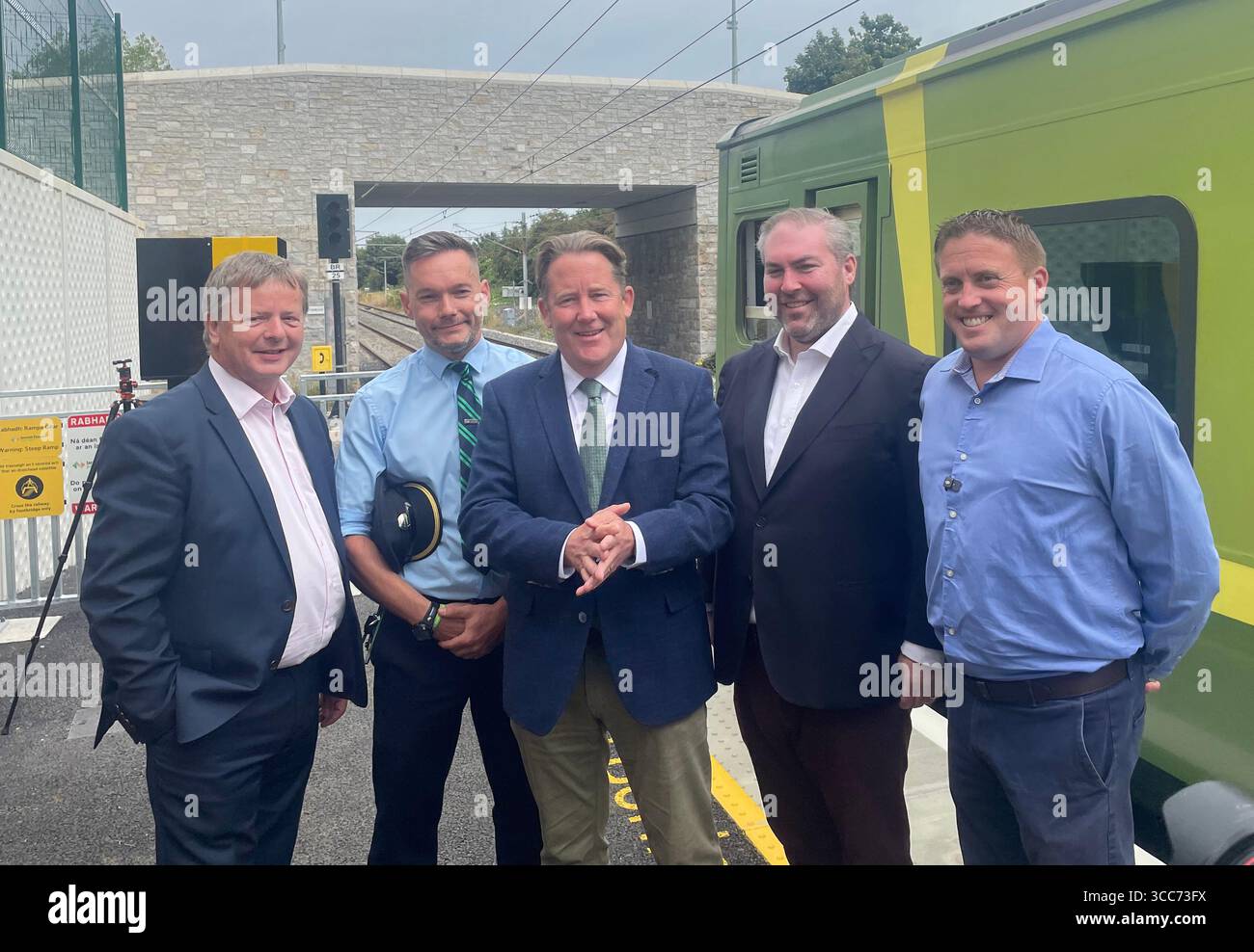 Minister for Transport Darragh O'Brien after arriving by DART at the ...