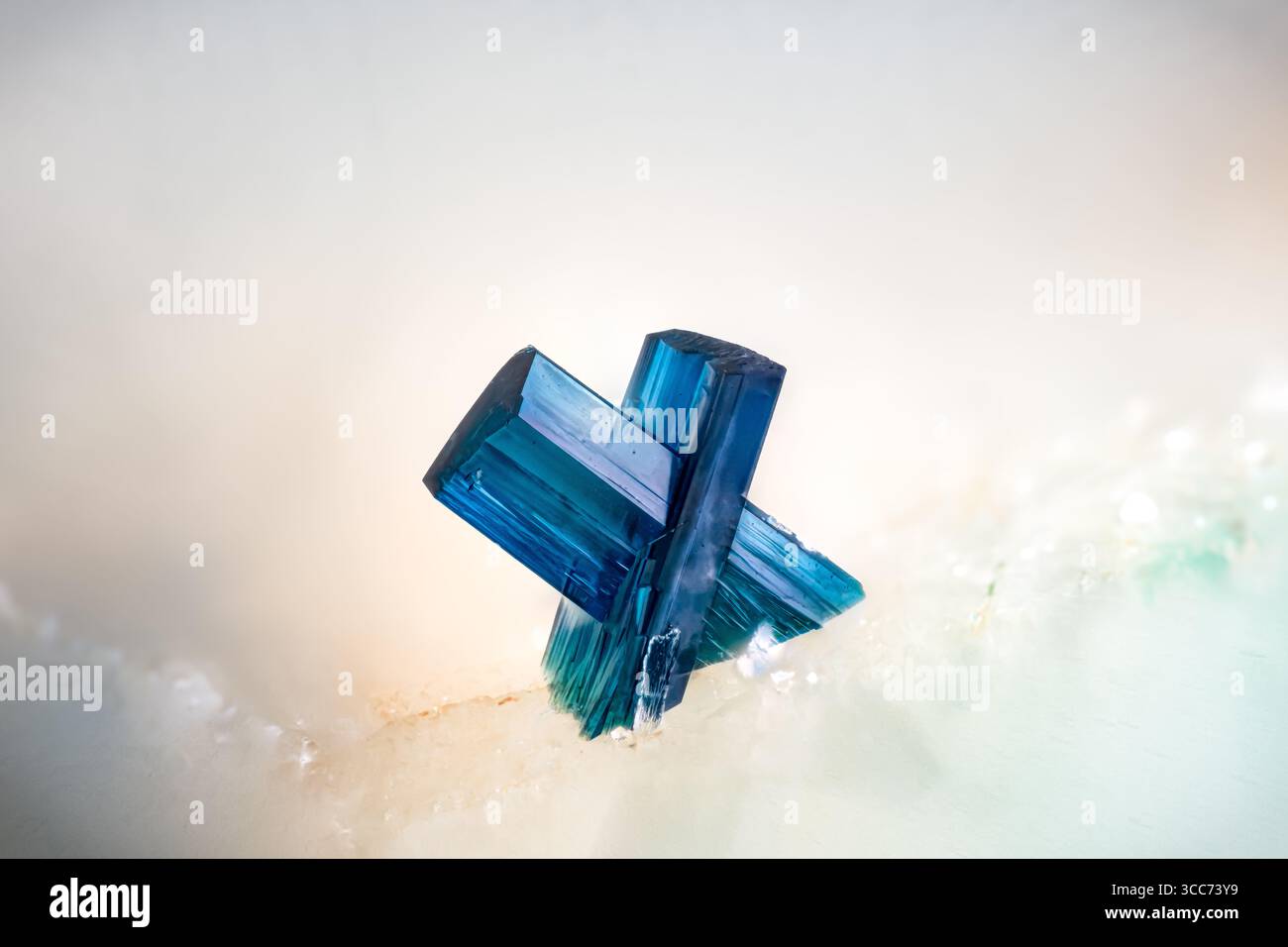 blue twinned Clinoclase. Specimen from Clara mine, Oberwolfach, Germany ...