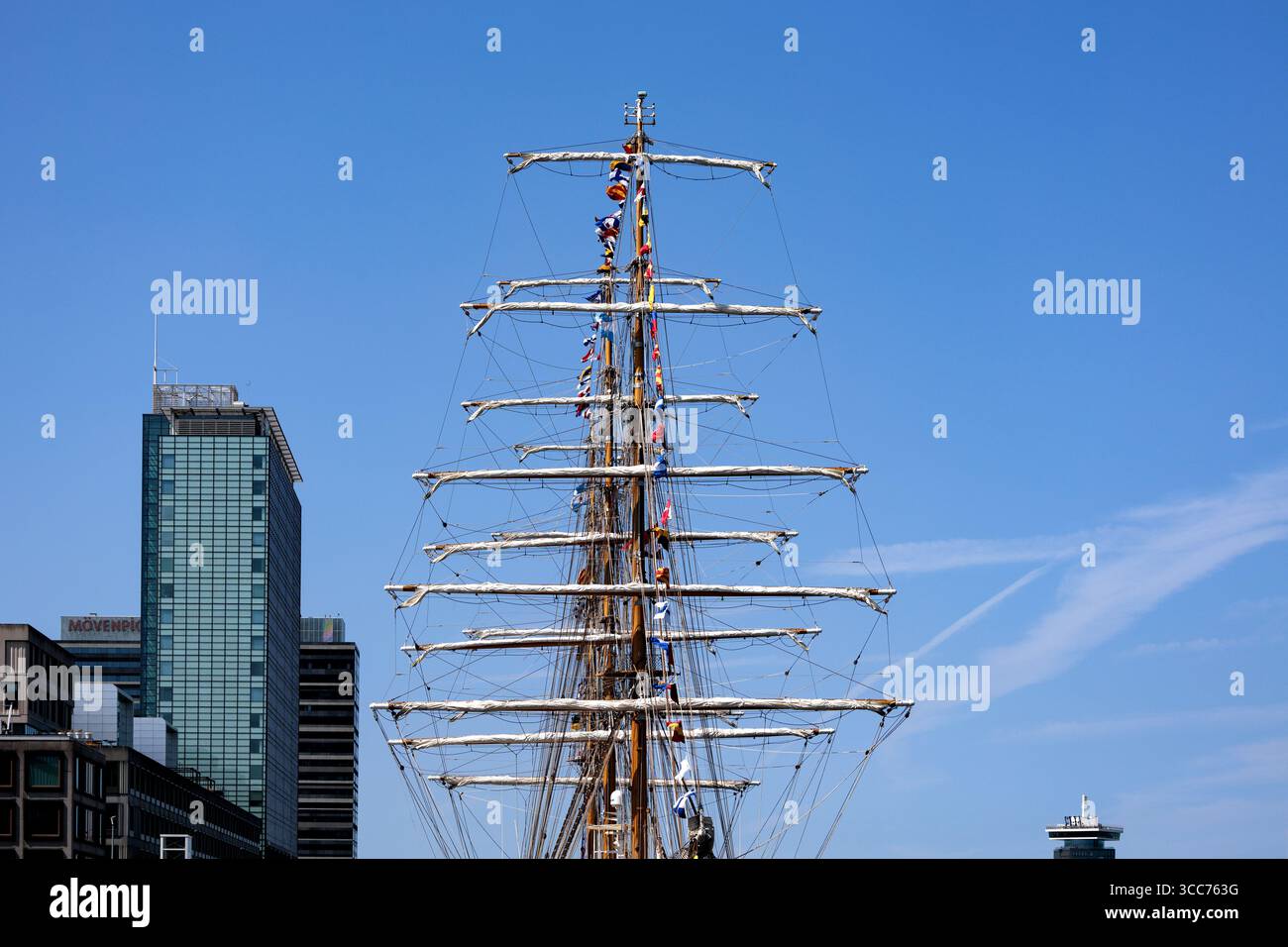 AMSTERDAM – The ship ARA Libertad is moored at the Amsterdam Passenger ...