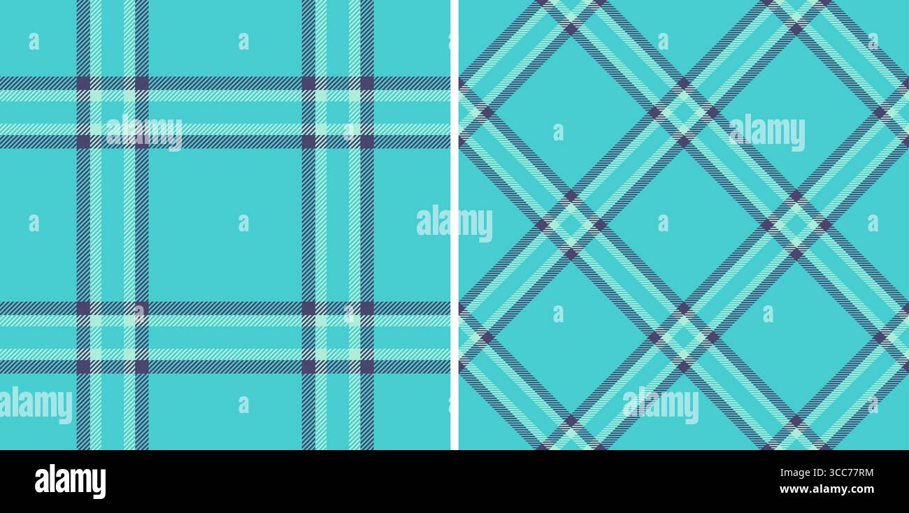 Vibrant teal plaid patterns, perfect for textile design, web ...