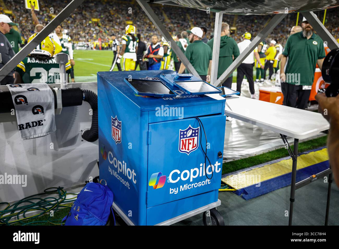 Microsoft Copilot on the Green Bay Packers sidelines during a preseason ...