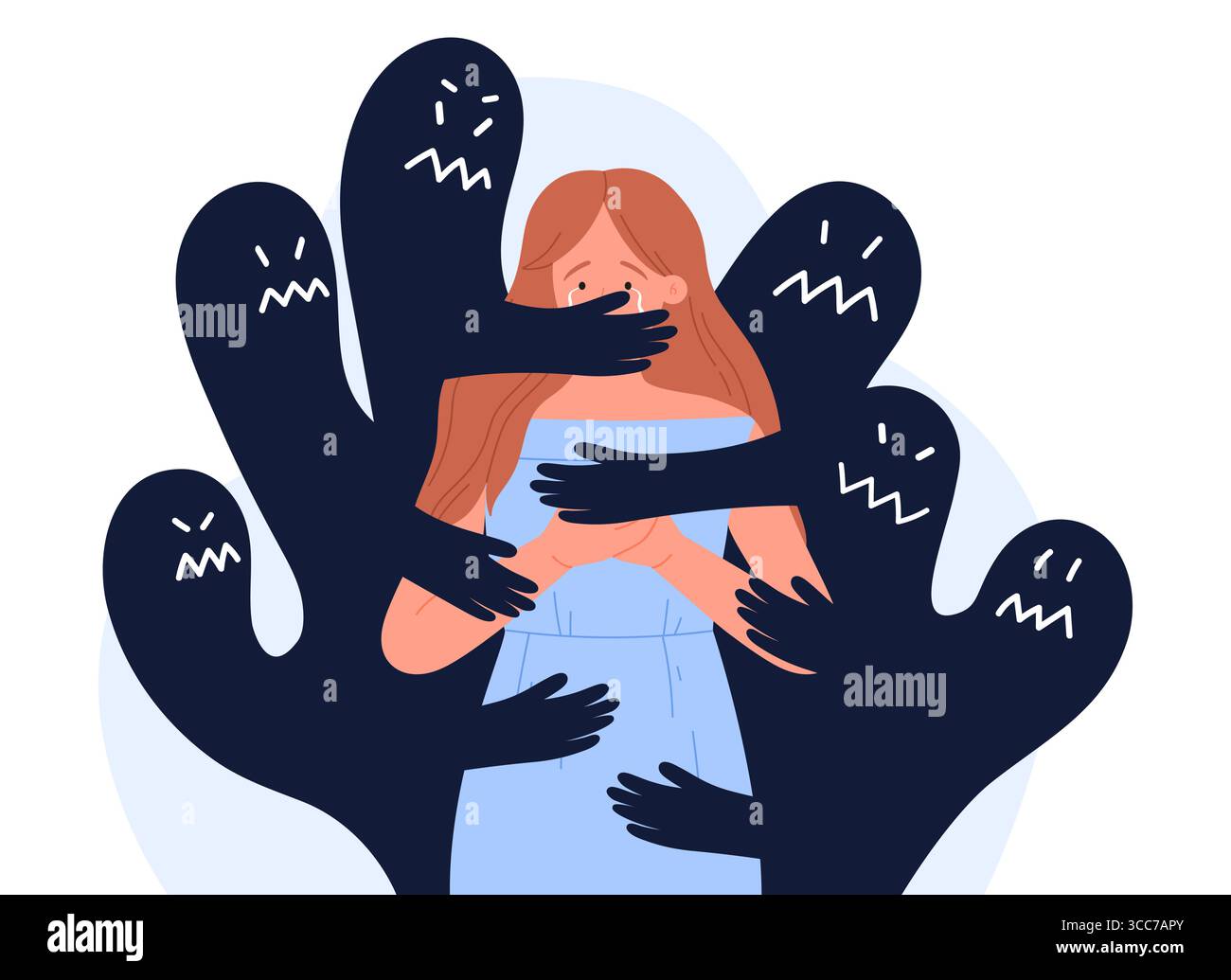 Fear mental health dark Stock Vector Images - Alamy