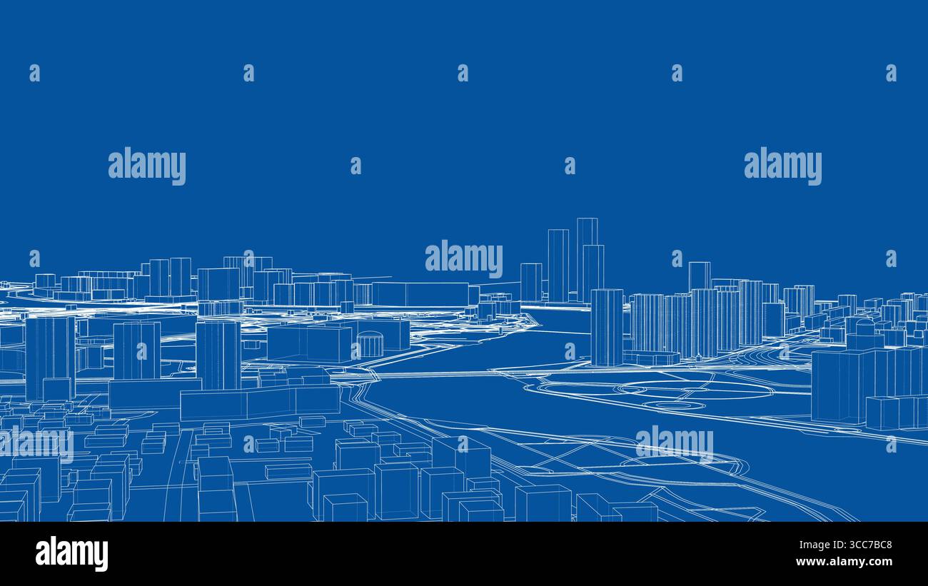 Futuristic City Blueprint Stock Vector Image & Art - Alamy