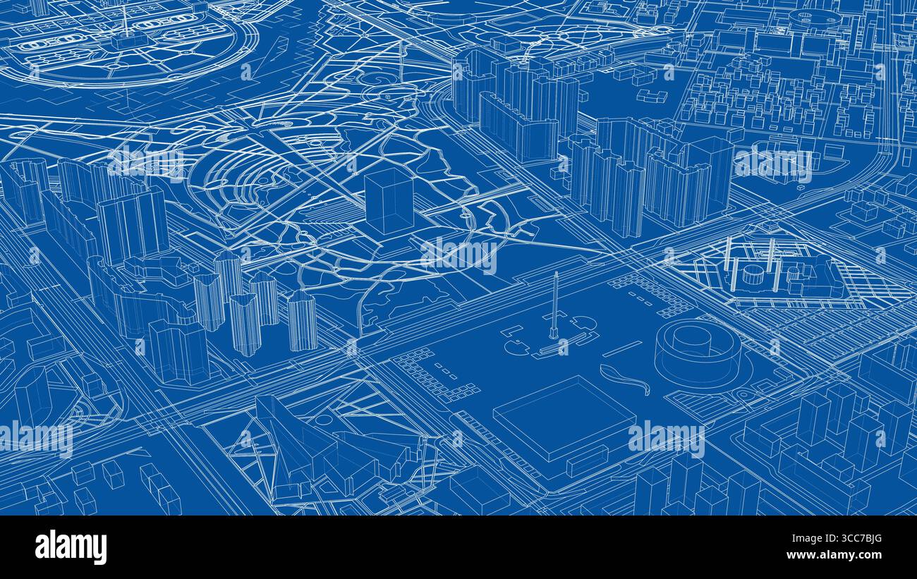 Futuristic City Blueprint Stock Vector Image & Art - Alamy