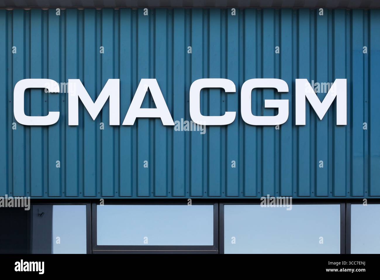 CMA CGM logo on a building. CMA CGM is a French shipping and logistics ...