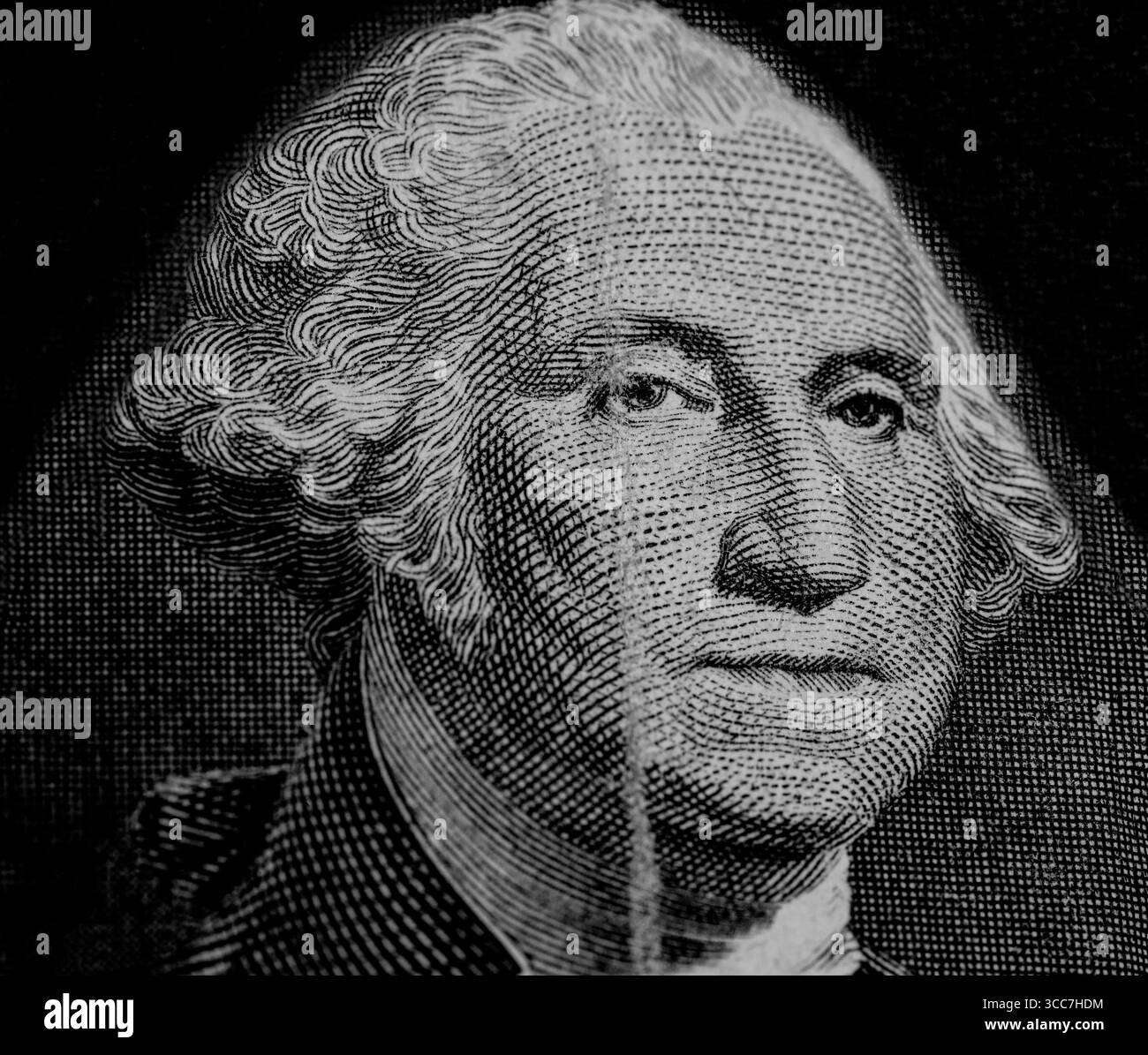 Portrait of first U.S. president George Washington from American one ...