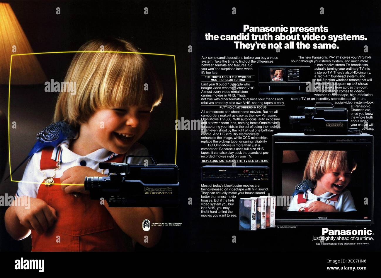 1986 Panasonic VHS OmniMovie Camcorder PV-1742 video system ad Stock ...