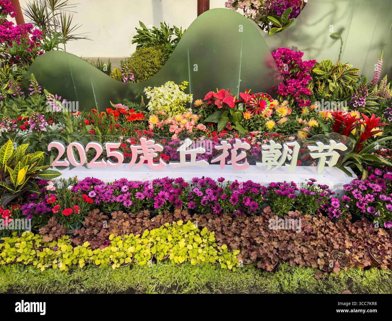 Floral display at the 2025 Huhu Qiu Flower Festival in Suzhou, China ...
