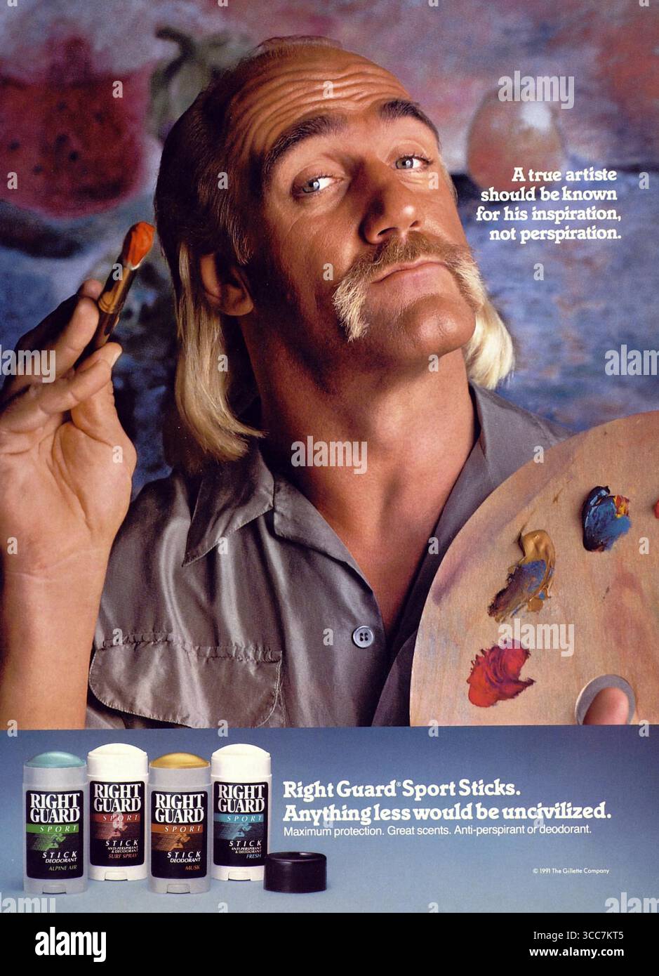 1991 Right Guard Sport Stick Deodorant featuring professional wrestler ...