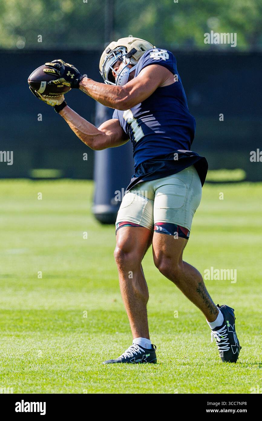 August 10, 2025: Notre Dame wide receiver Jaden Greathouse (1) during ...