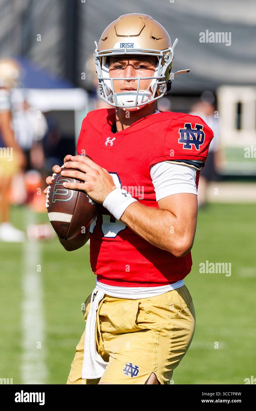 August 10, 2025: Notre Dame quarterback CJ Carr (13) during the Notre ...