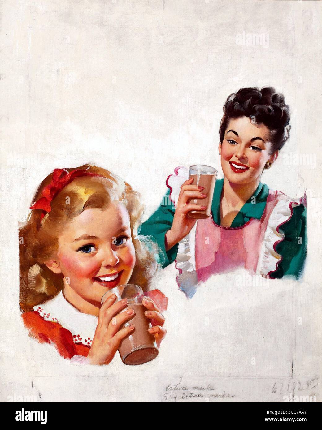 1950s Ovaltine ad illustration by Gil Elvgren Stock Photo - Alamy