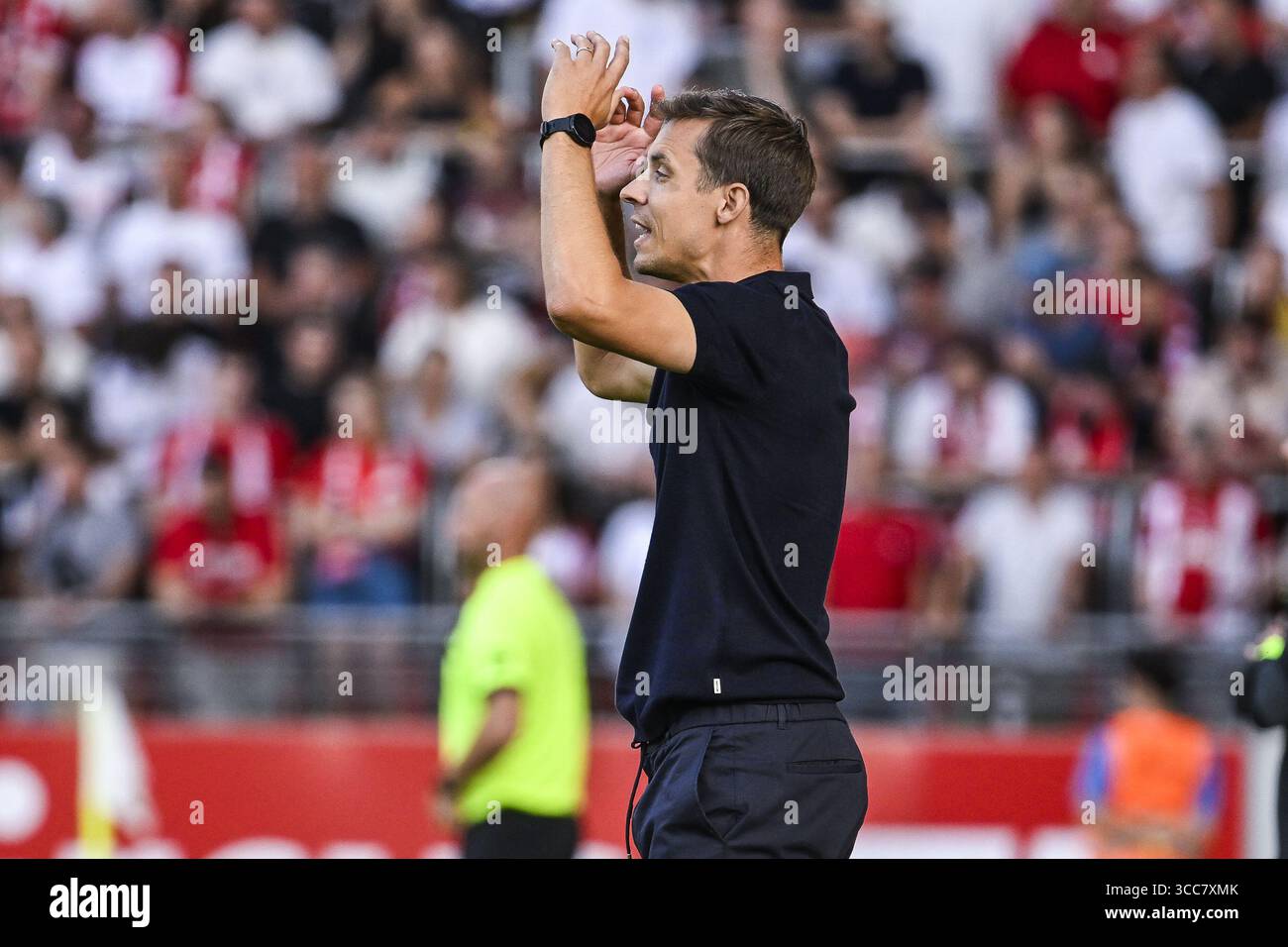 OHL's head coach David Hubert pictured during a soccer match between ...