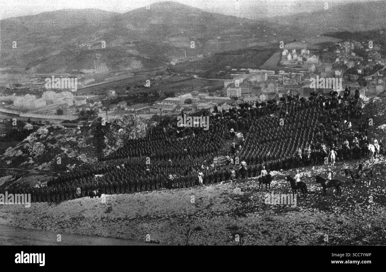 Mobilized troops of the Austrian "Punishment expedition", sent across ...