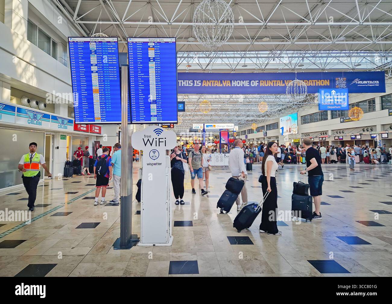 ANTALYA, TURKEY - JULY 5, 2025 Interior view of crowded Antalya ...