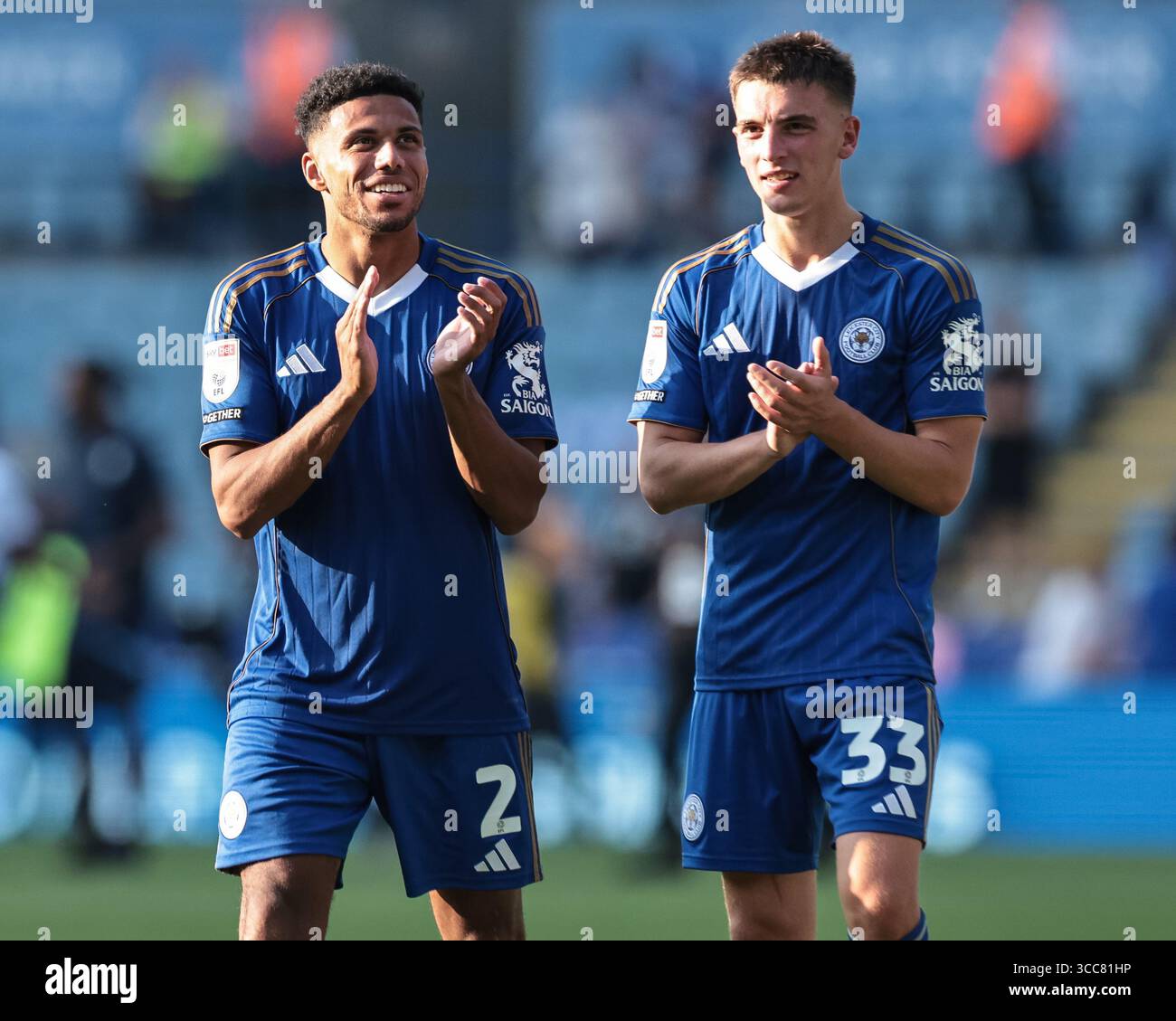 James Justin of Leicester City and Luke Thomas of Leicester City ...
