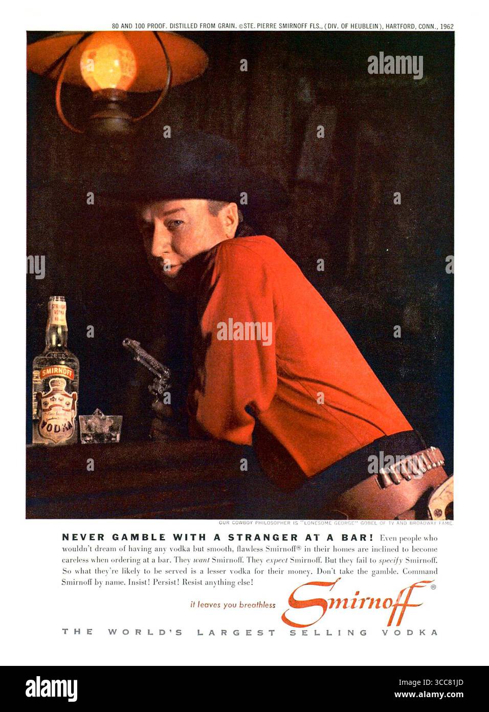 1962 Smirnoff vodka ad featuring American comedian and actor George ...