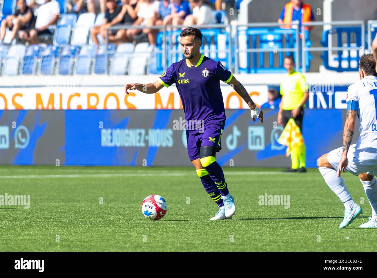 Lausanne, Switzerland, August 10th 2025: Bledian Krasniqi (7 FC Zurich ...