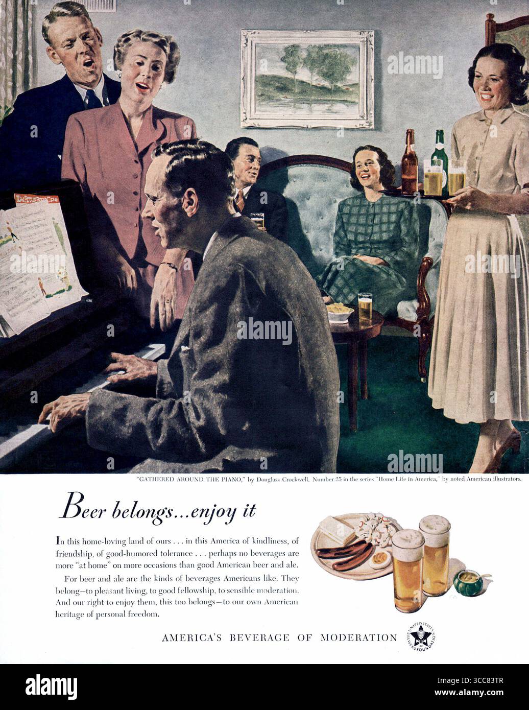 1949 Beer ad, America's Beverage of Moderation featuring Douglas ...