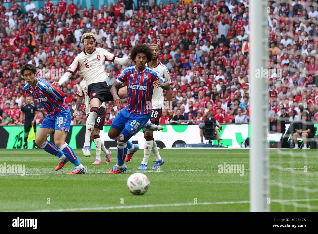 LONDON, UK - 10th Aug 2025: Hugo Ekitike of Liverpool scores the ...