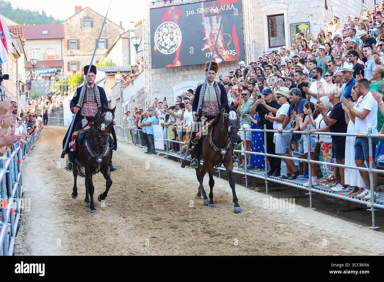 A riders Frano Talaja and Marko Vrca during the Alka competition in the ...