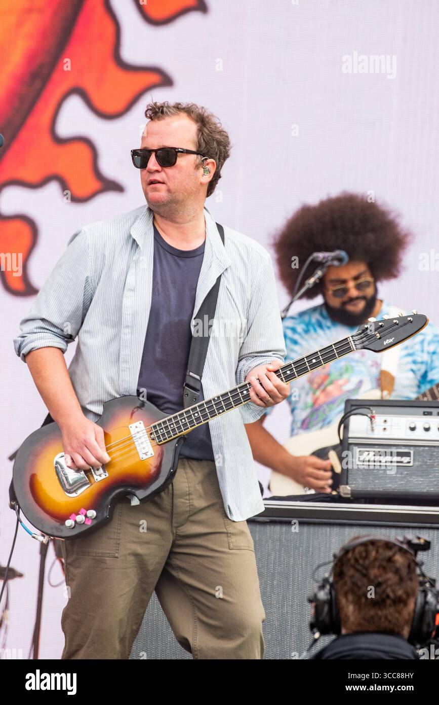 Chris Baio of Vampire Weekend performs at Outside Lands at Golden Gate ...