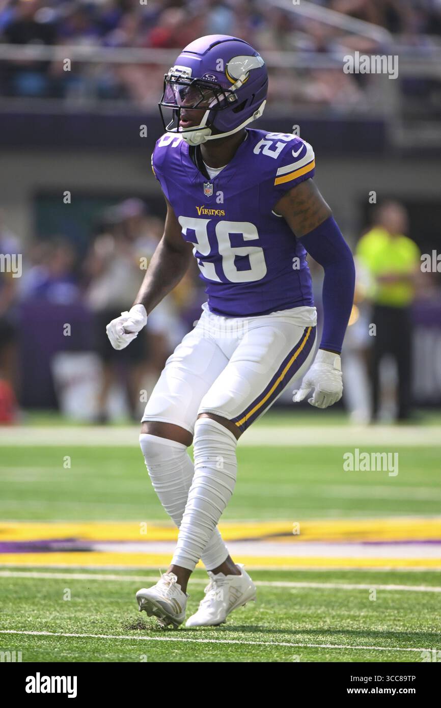 Minnesota Vikings safety Theo Jackson (26) defends against the Houston ...