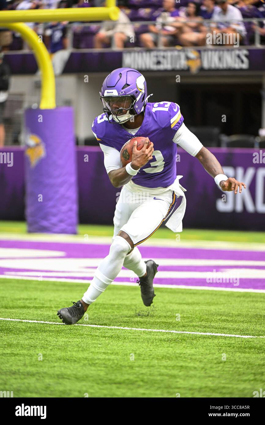 Minnesota Vikings wide receiver Tai Felton (13) runs through drills ...