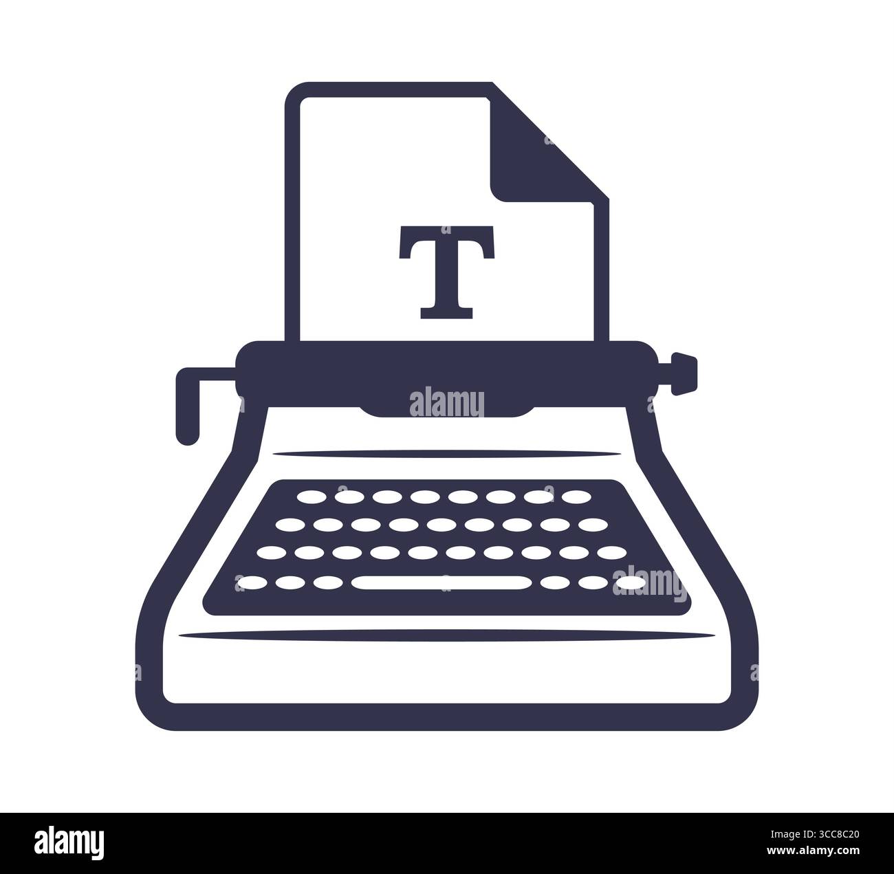 icon old typewriter for printing text. flat illustration Stock Vector ...