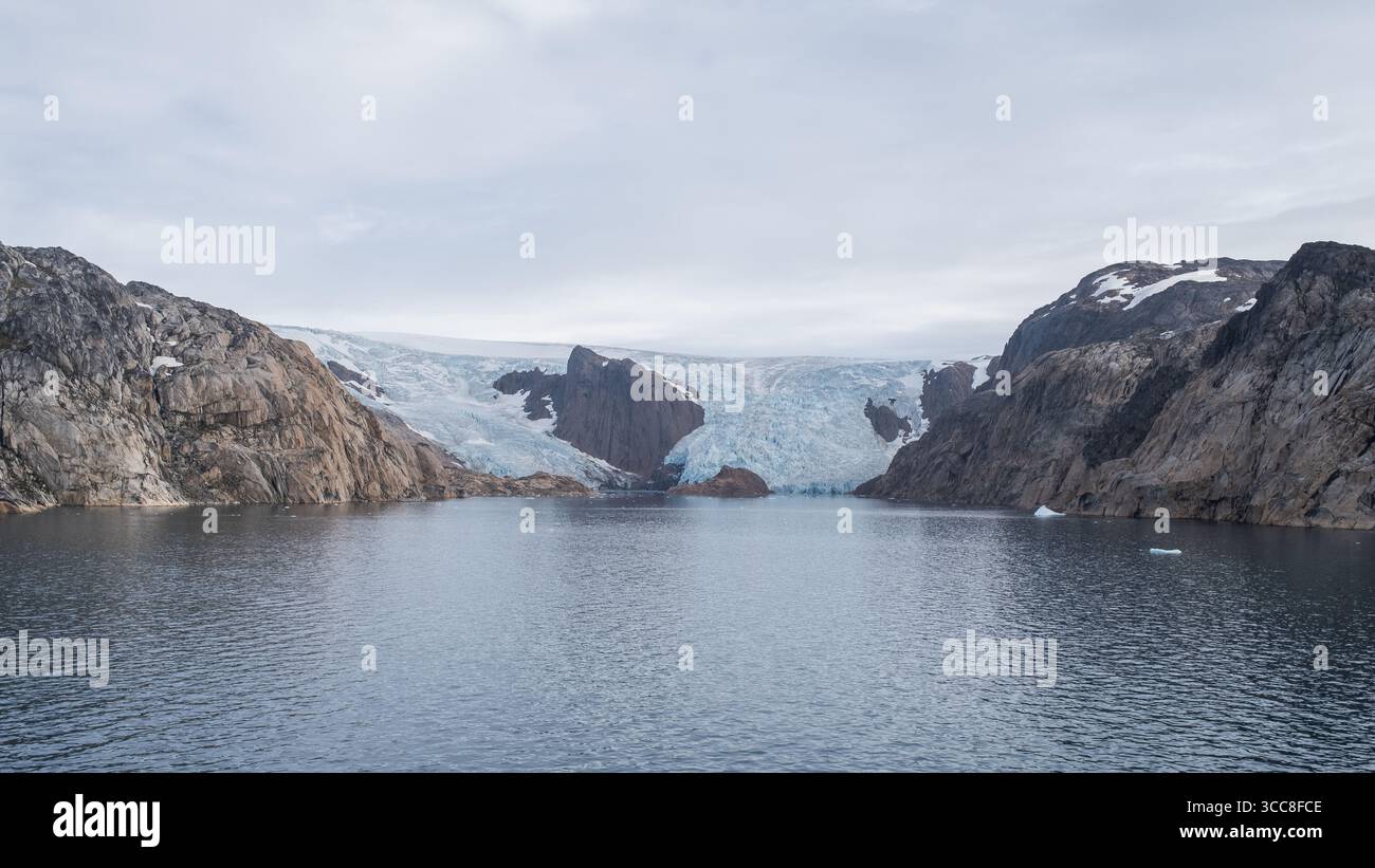 Scenic view of a glacier in Prince Christian Sound in Greenland ...