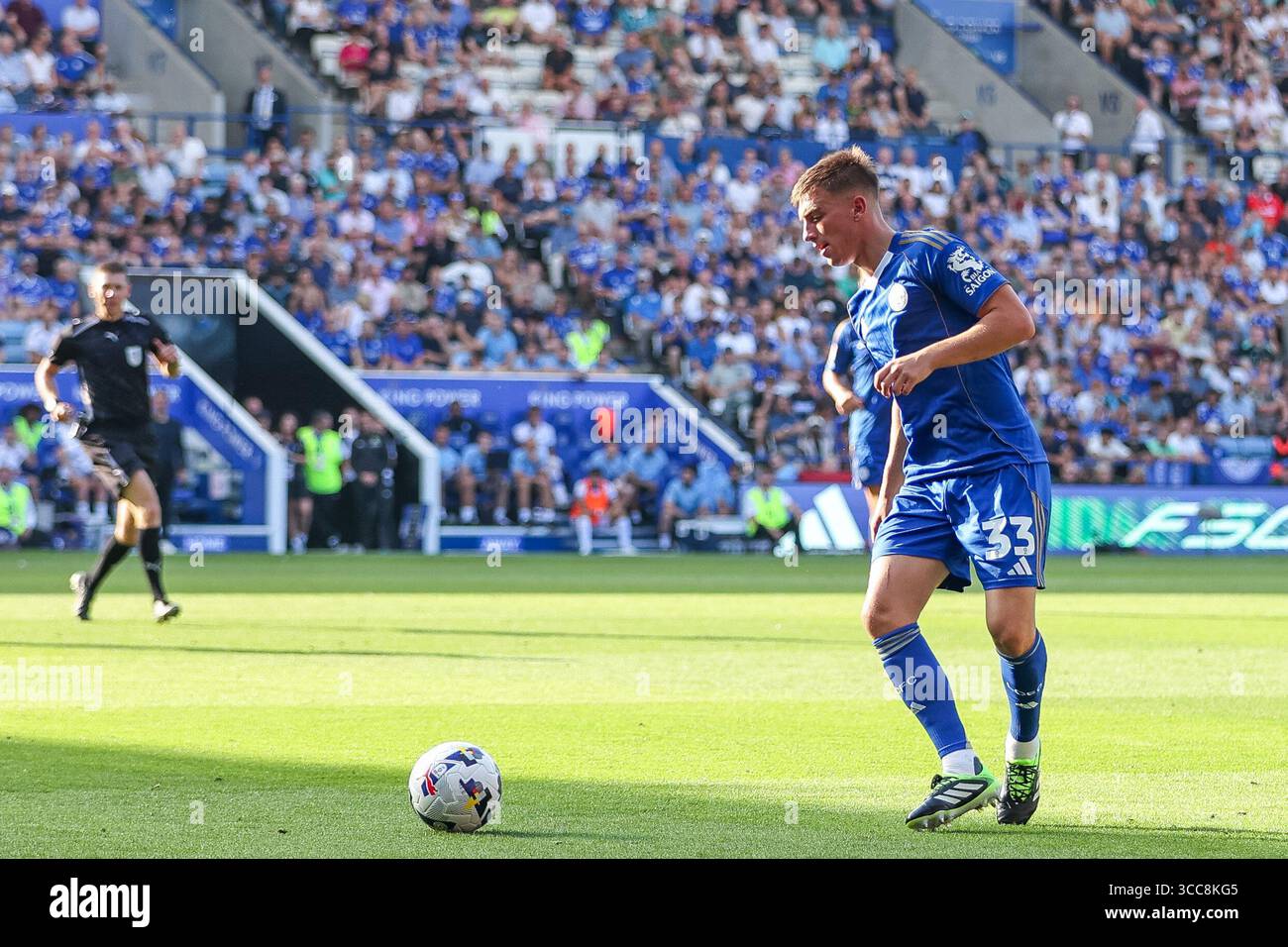 Luke Thomas of Leicester City in action with the ball during the Sky ...